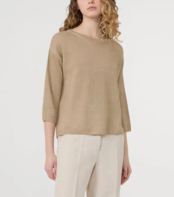 Max Mara Linen Cropped-sleeve Sweater
