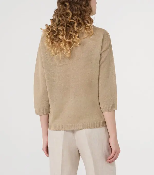 Max Mara Linen Cropped-sleeve Sweater