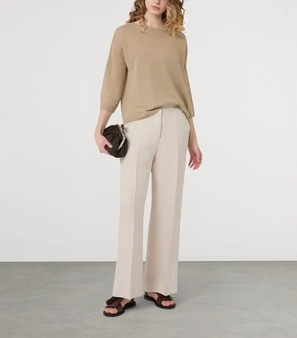Max Mara Linen Cropped-sleeve Sweater