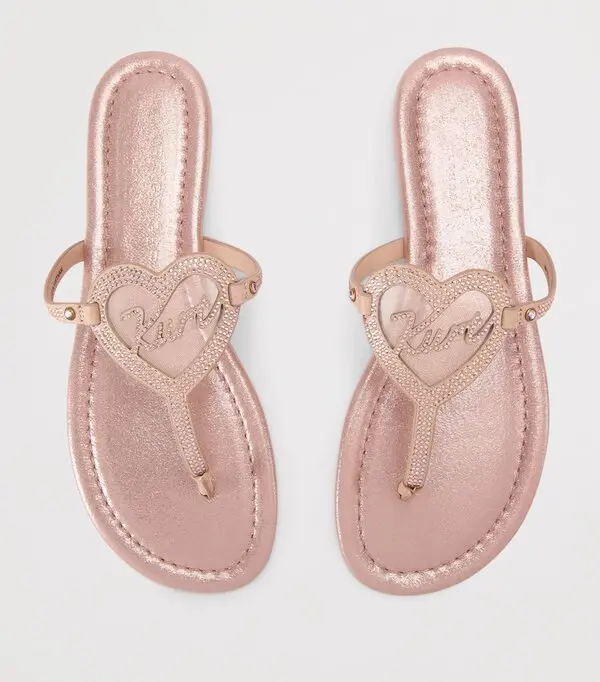 Kurt Geiger Leather T-bar Sandals - Nude