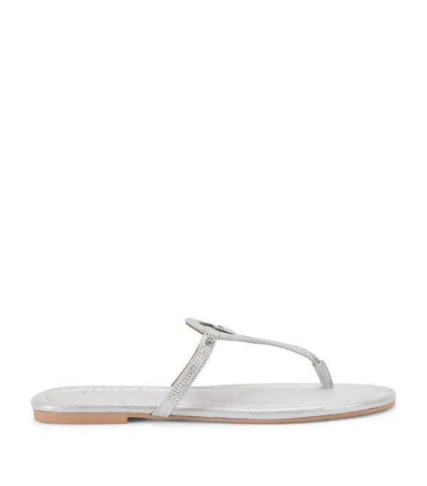 Kurt Geiger Leather T-bar Sandals - Silver