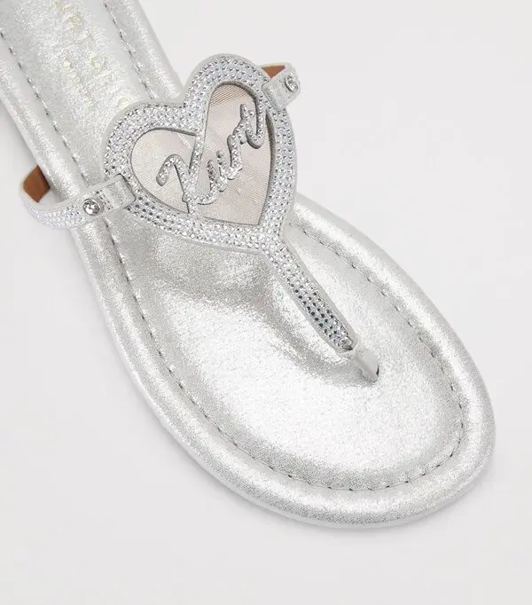 Kurt Geiger Leather T-bar Sandals - Silver