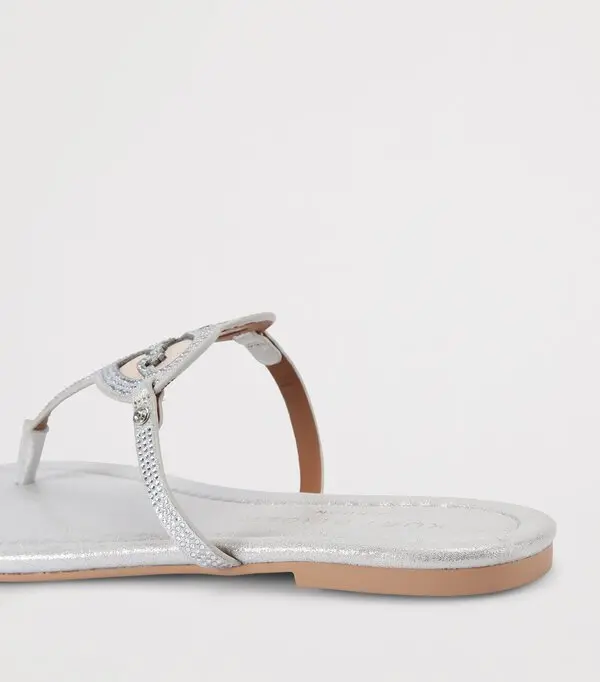 Kurt Geiger Leather T-bar Sandals - Silver