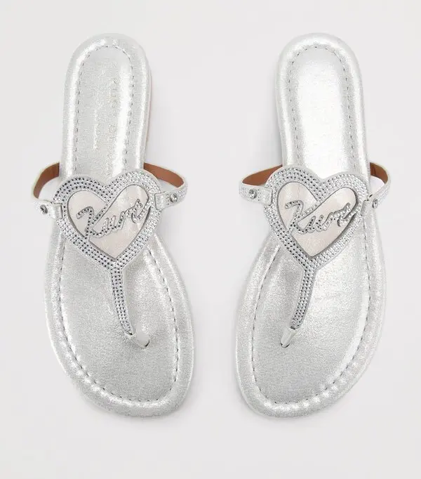 Kurt Geiger Leather T-bar Sandals - Silver