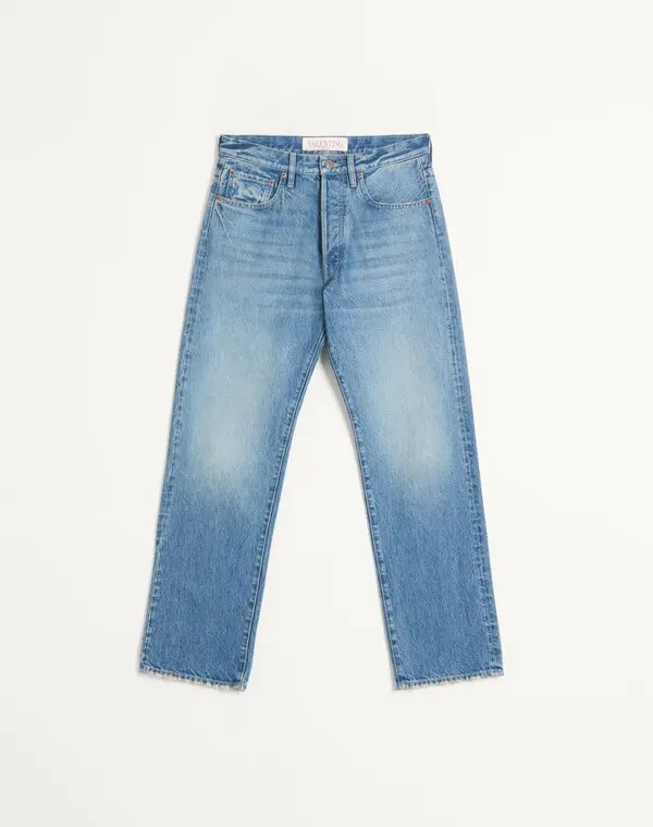 Valentino Garavani Regular Fit Denim Trousers - Blue