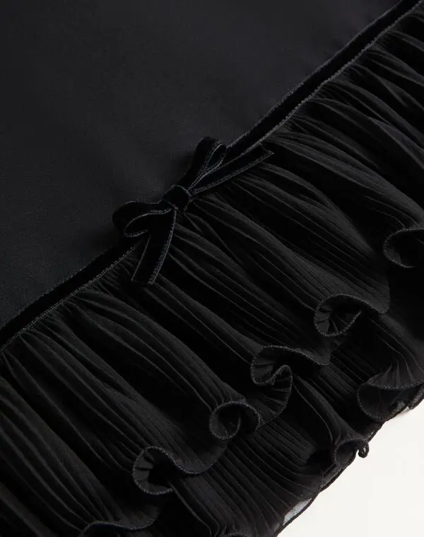 Valentino Garavani Crepe Couture Short Dress With Pleated Ruffles