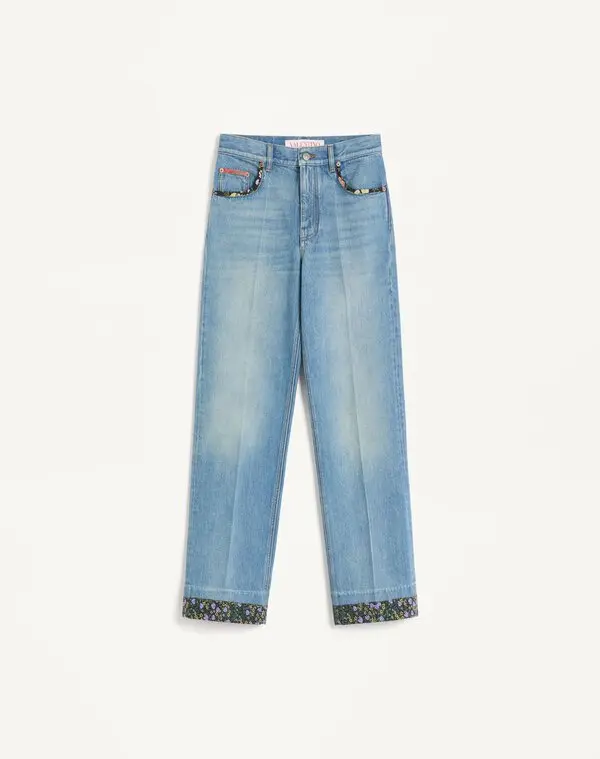 Valentino Garavani Straight-cut Virgin Wool Trousers - Denim