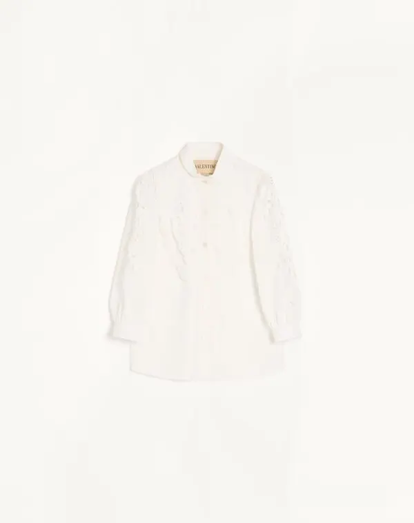 Valentino Garavani Embroidered Poplin Shirt - White