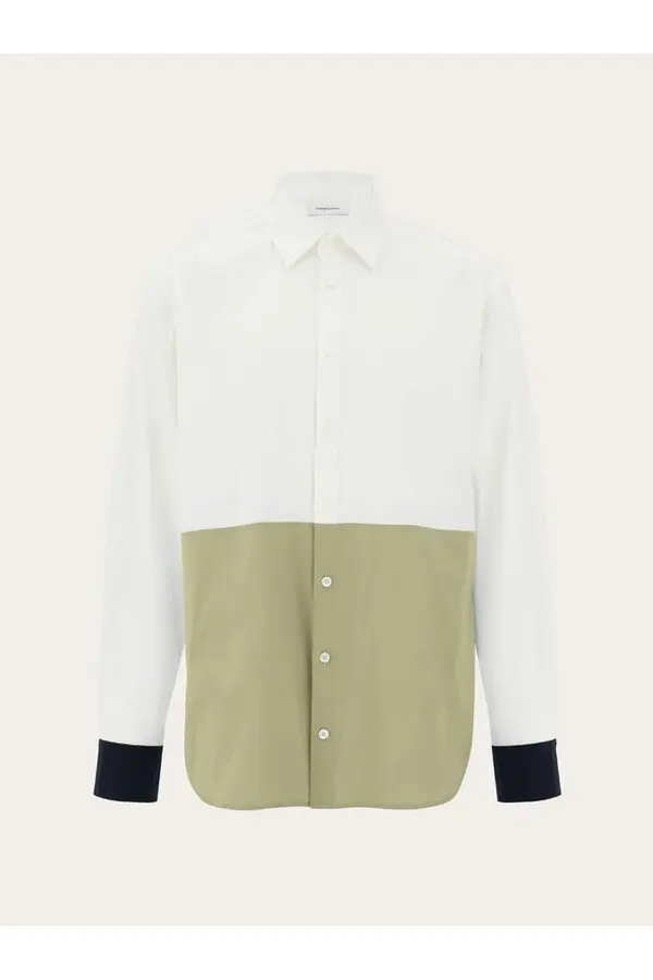 FERRAGAMO Color Block Shirt - Natural
