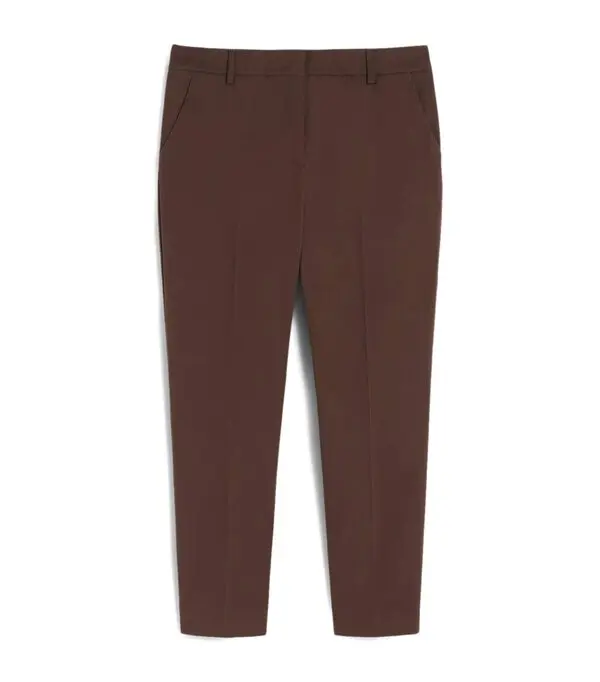 Max Mara Cotton-blend Cropped Trousers