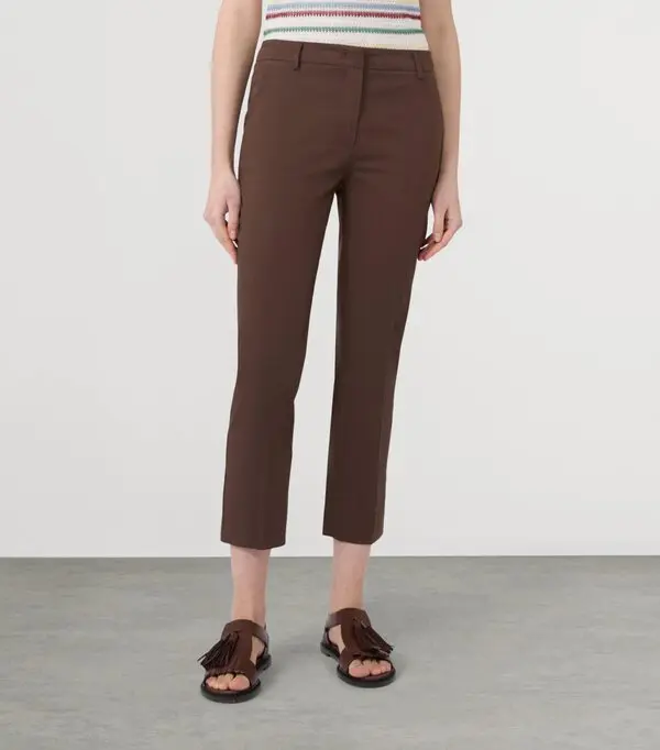 Max Mara Cotton-blend Cropped Trousers