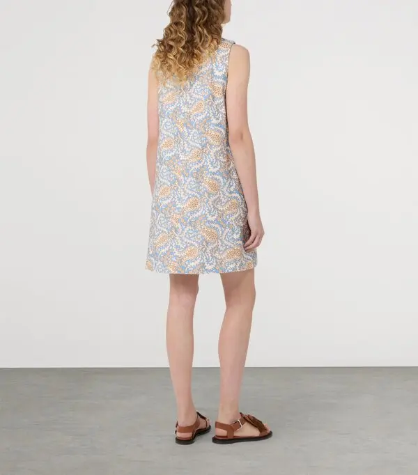 Max Mara Cotton-blend Floral Print Mini Dress