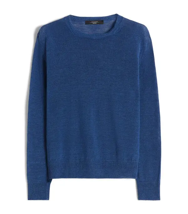 Max Mara Linen Crew-neck Sweater - Blue