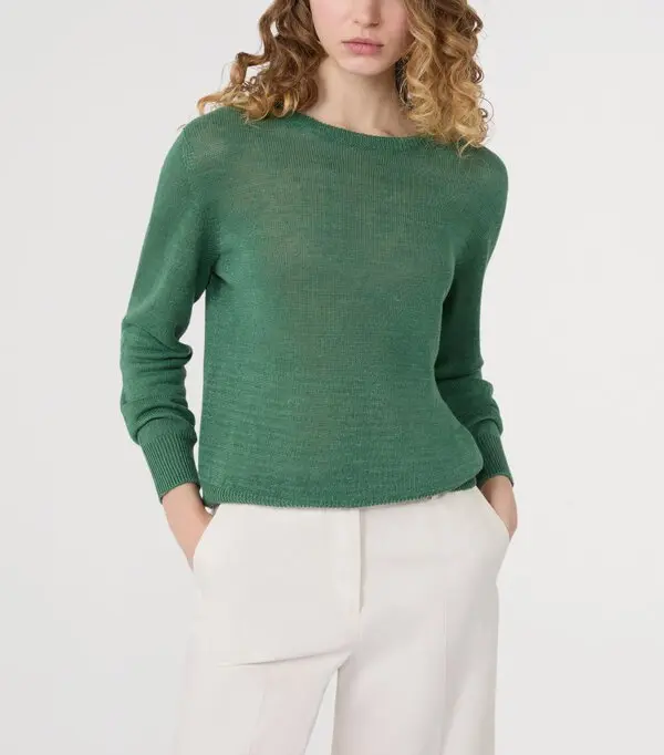 Max Mara Linen Crew-neck Sweater