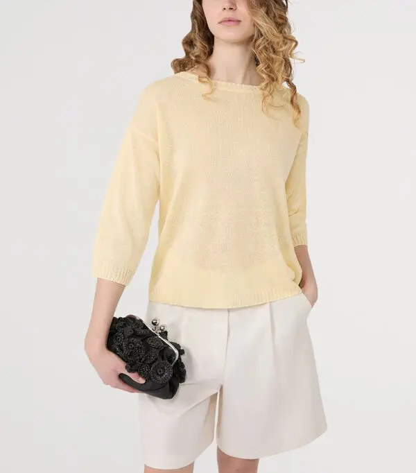 Max Mara Linen Cropped-sleeve Sweater