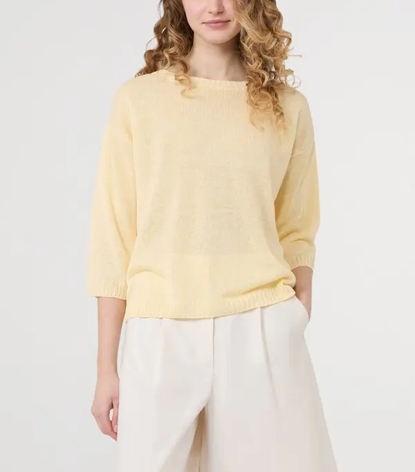Max Mara Linen Cropped-sleeve Sweater