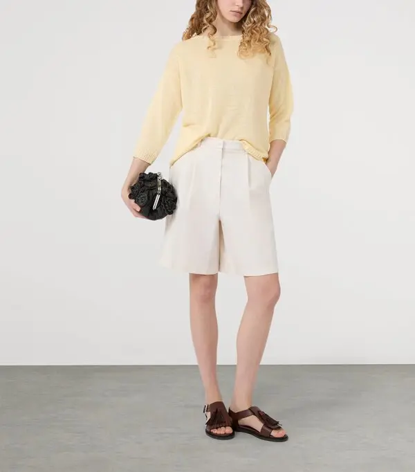 Max Mara Linen Cropped-sleeve Sweater