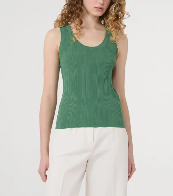 Max Mara Rib-knit Tank Top - Green