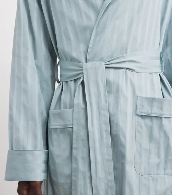 Harrods Cotton Satin-stripe Night Robe