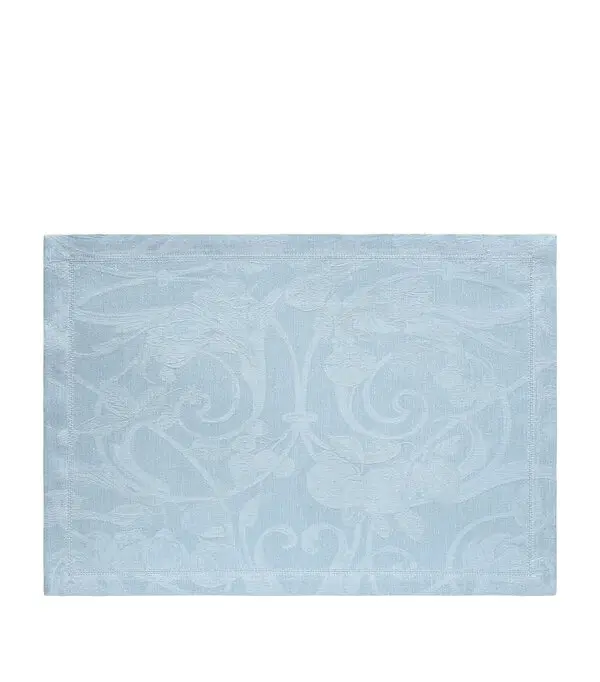 LE JACQUARD FRANÇAIS Linen Damask Tivoli Placemat - Blue