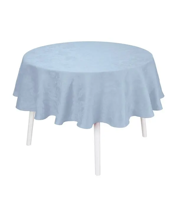 LE JACQUARD FRANÇAIS Linen Damask Tivoli Round Tablecloth - Blue