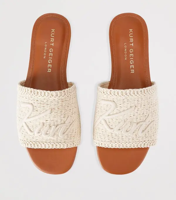 Kurt Geiger Woven Logo Sandals - Beige