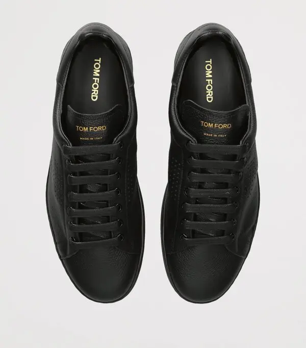 TOM FORD Leather Warwick Sneakers - Black
