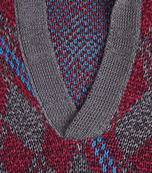 Dries Van Noten Argyle Open-collar Sweater