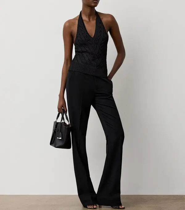 Ralph Lauren Silk Cable-knit Halterneck Top