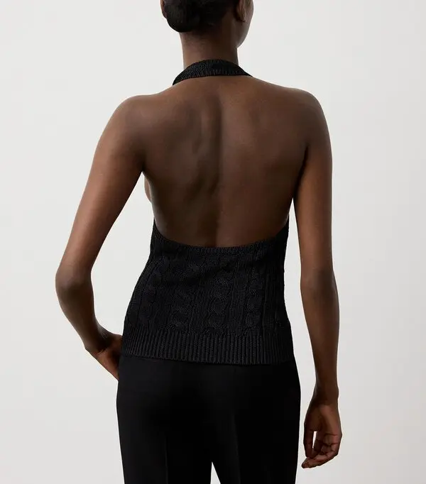 Ralph Lauren Silk Cable-knit Halterneck Top