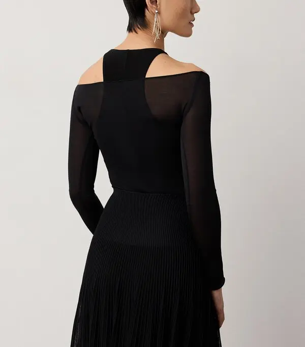 Ralph Lauren Mulberry Silk Layered Maxine Top