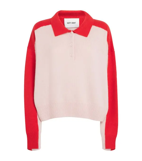 Soft Goat Cashmere Polo-neck Sweater