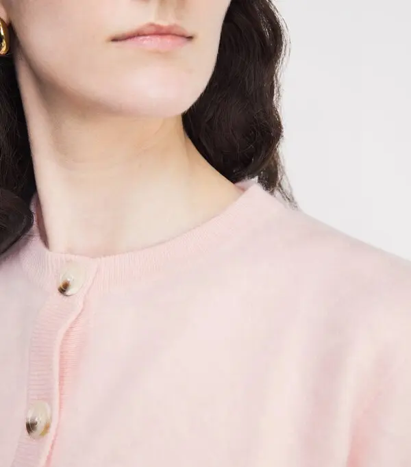 Soft Goat Cashmere Short-sleeve Cardigan