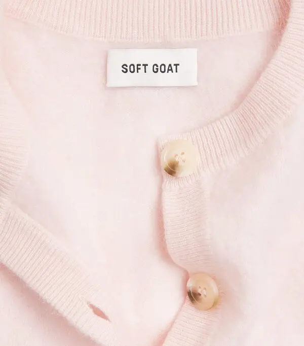 Soft Goat Cashmere Short-sleeve Cardigan