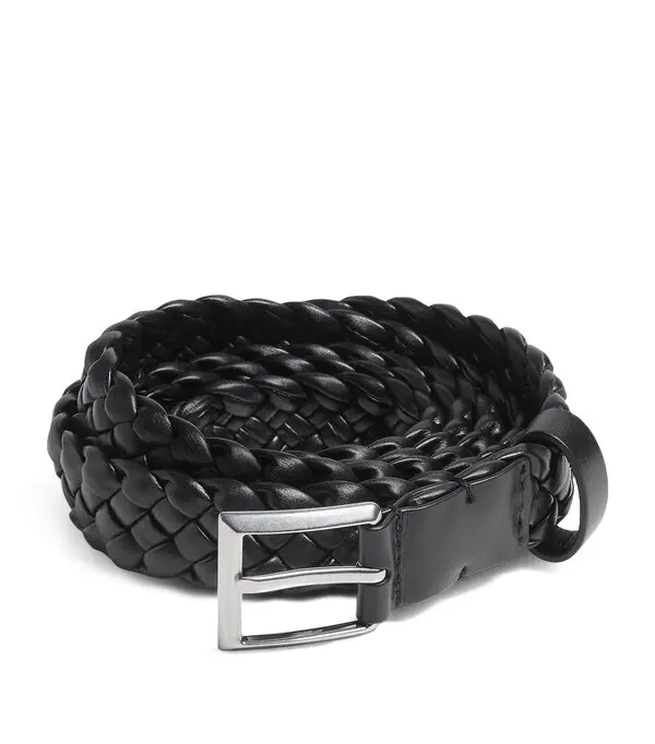 Bottega Veneta Intreccio Leather Solo Belt