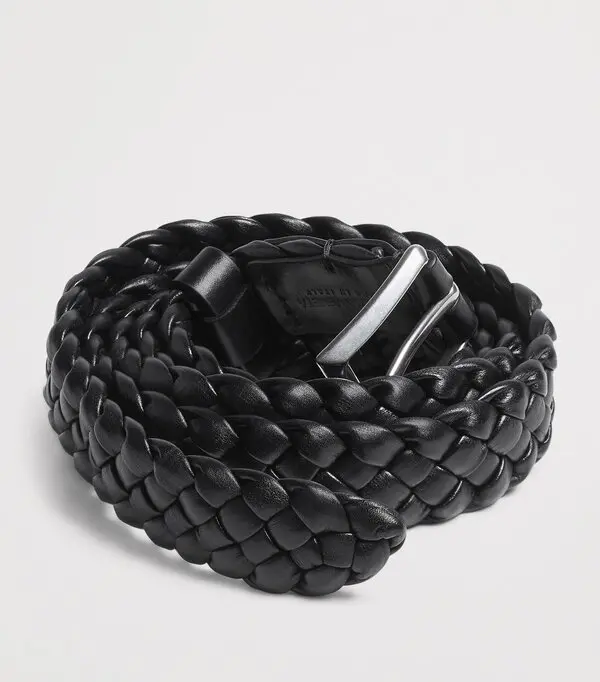 Bottega Veneta Intreccio Leather Solo Belt