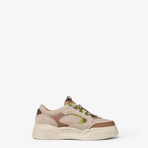 Fendi Force Lace-up Low-top Trainers - Beige