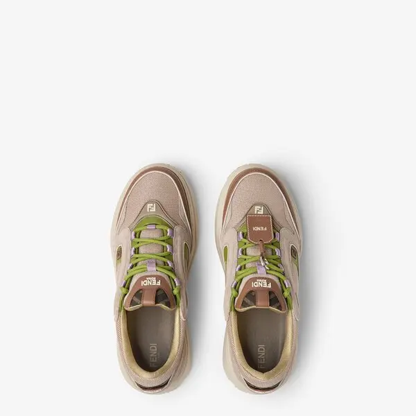 Fendi Force Lace-up Low-top Trainers - Beige
