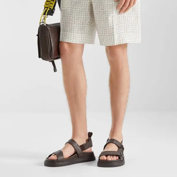 Fendi Chunky Selleria Leather Sandals