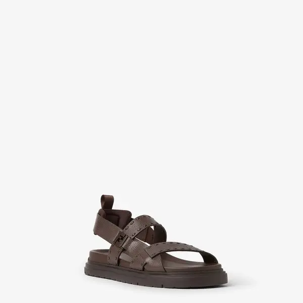 Fendi Chunky Selleria Leather Sandals