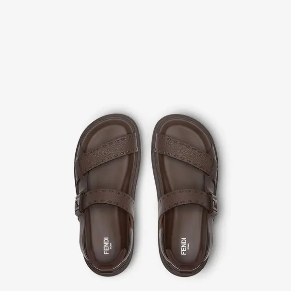Fendi Chunky Selleria Leather Sandals