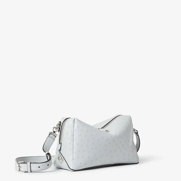 Fendi Lui Medium Ostrich Leather Bag - Grey