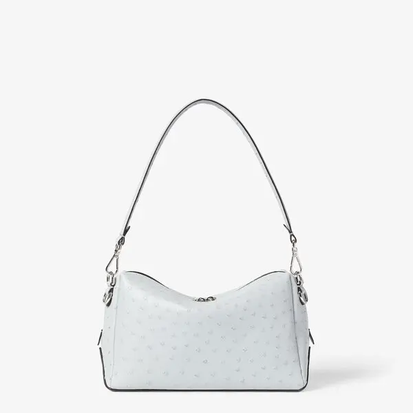 Fendi Lui Medium Ostrich Leather Bag - Grey