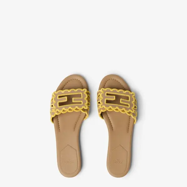 Fendi Baguette Nappa Leather Slides