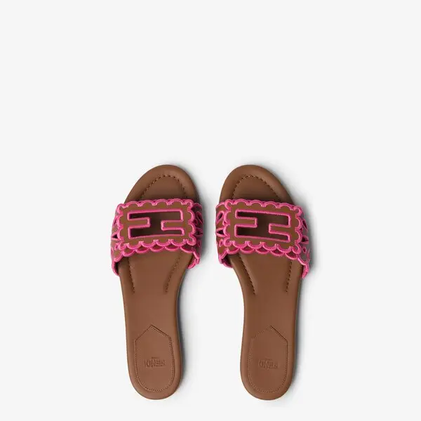 Fendi Baguette Nappa Leather Slides