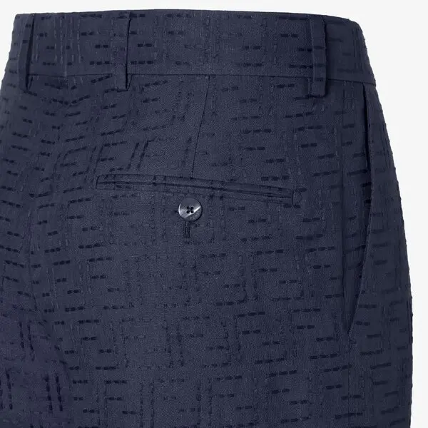 Fendi Ff Jacquard Linen Bermuda Shorts