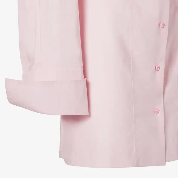 Fendi Embroidered Cotton Poplin Shirt Dress - Pink