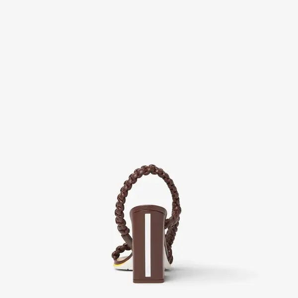 Fendi Arco Braided Leather Sandals
