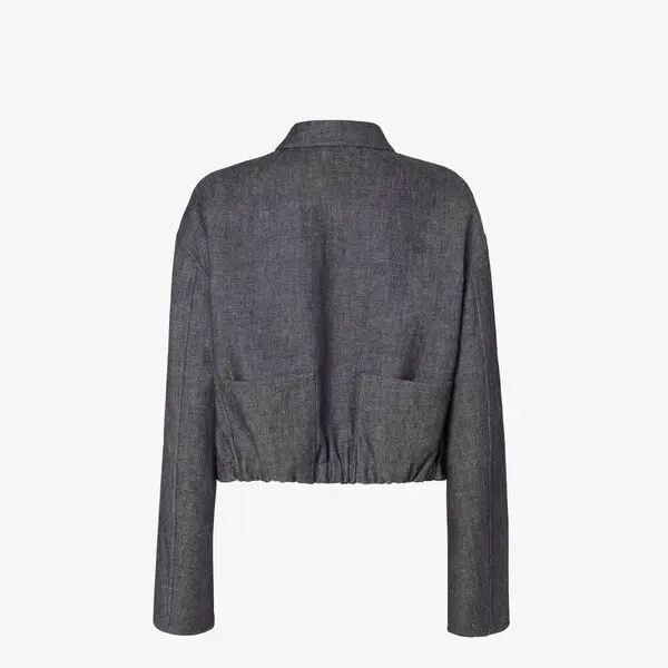 Fendi Cropped Denim Jacket With Ajour Motif