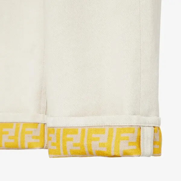 Fendi High-waisted Wide-leg Jeans - Beige